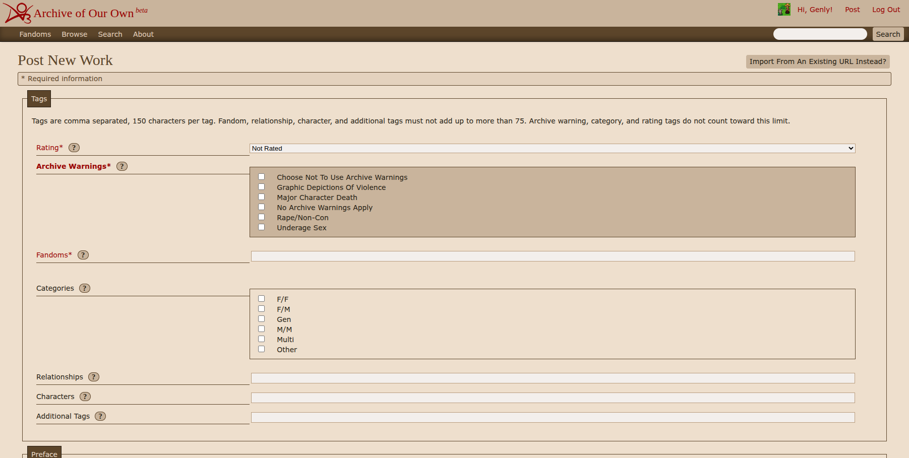 Sepia (Ellipsus) AO3 Site Skin - Geekly - Multifandom [Archive of Our Own]